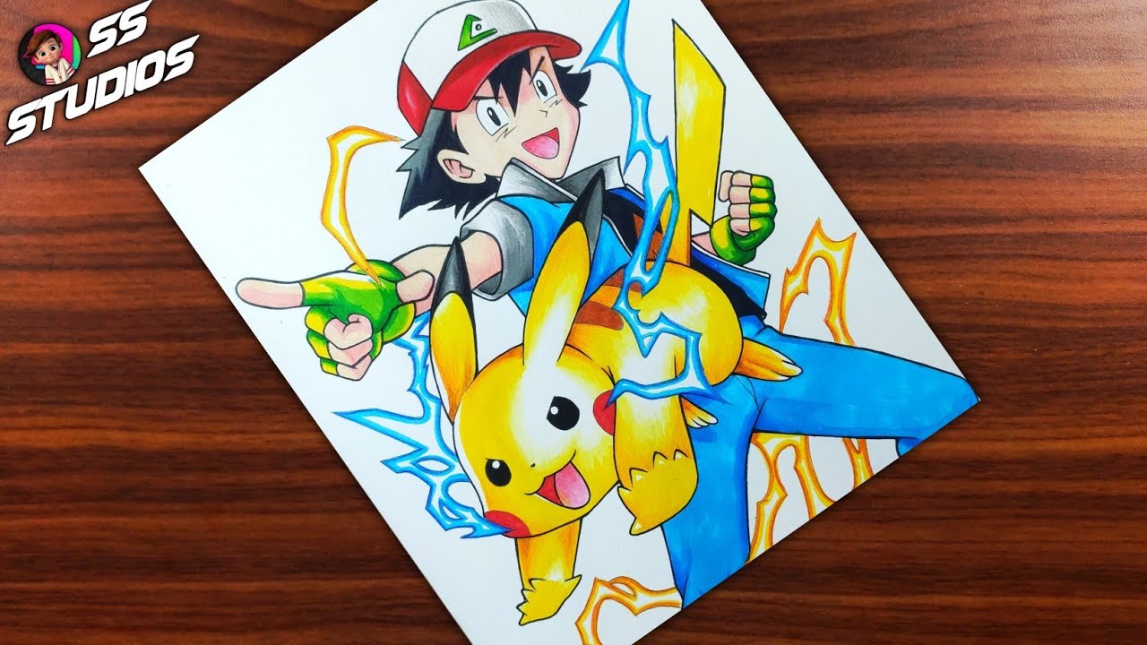 Pokémon Lovers! Don’t Miss This Ash & Pikachu Art Transformation 🔥 ...