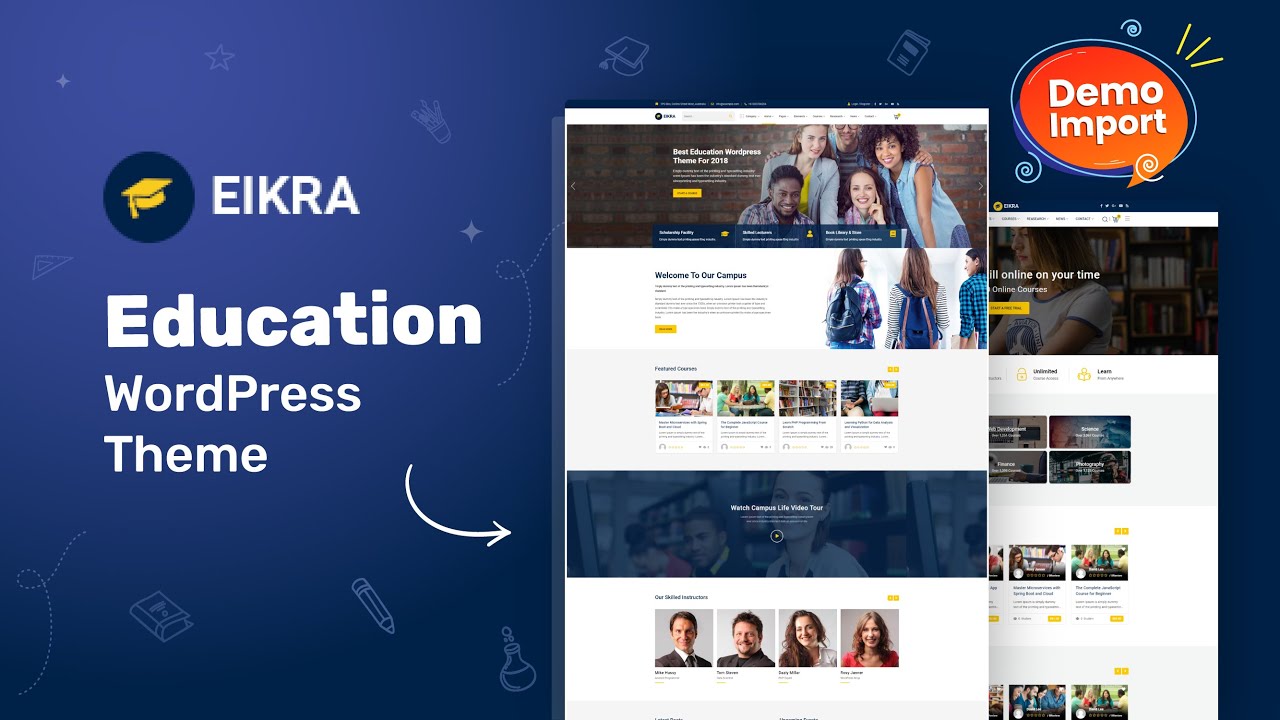 Eikra - Education WordPress Theme [Demo Installation] - YouTube