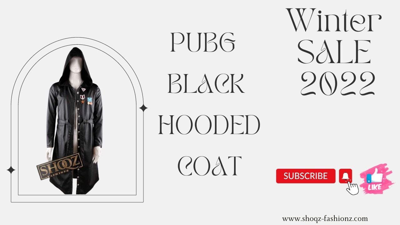 PUBG PLAYERUNKNOWN’S BATTLEGROUNDS || BLACK HOODED COAT ||Shoqz ...