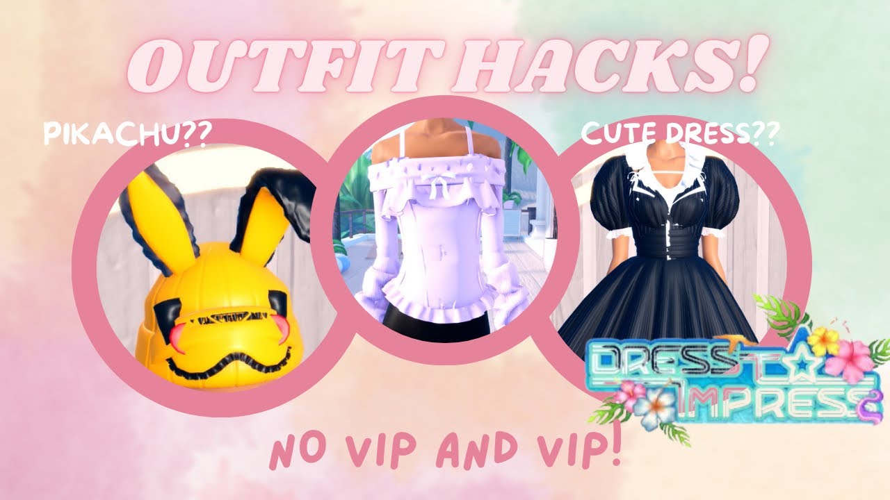 5 outfit hacks *NON VIP AND VIP* in dress to impress Roblox! # ...