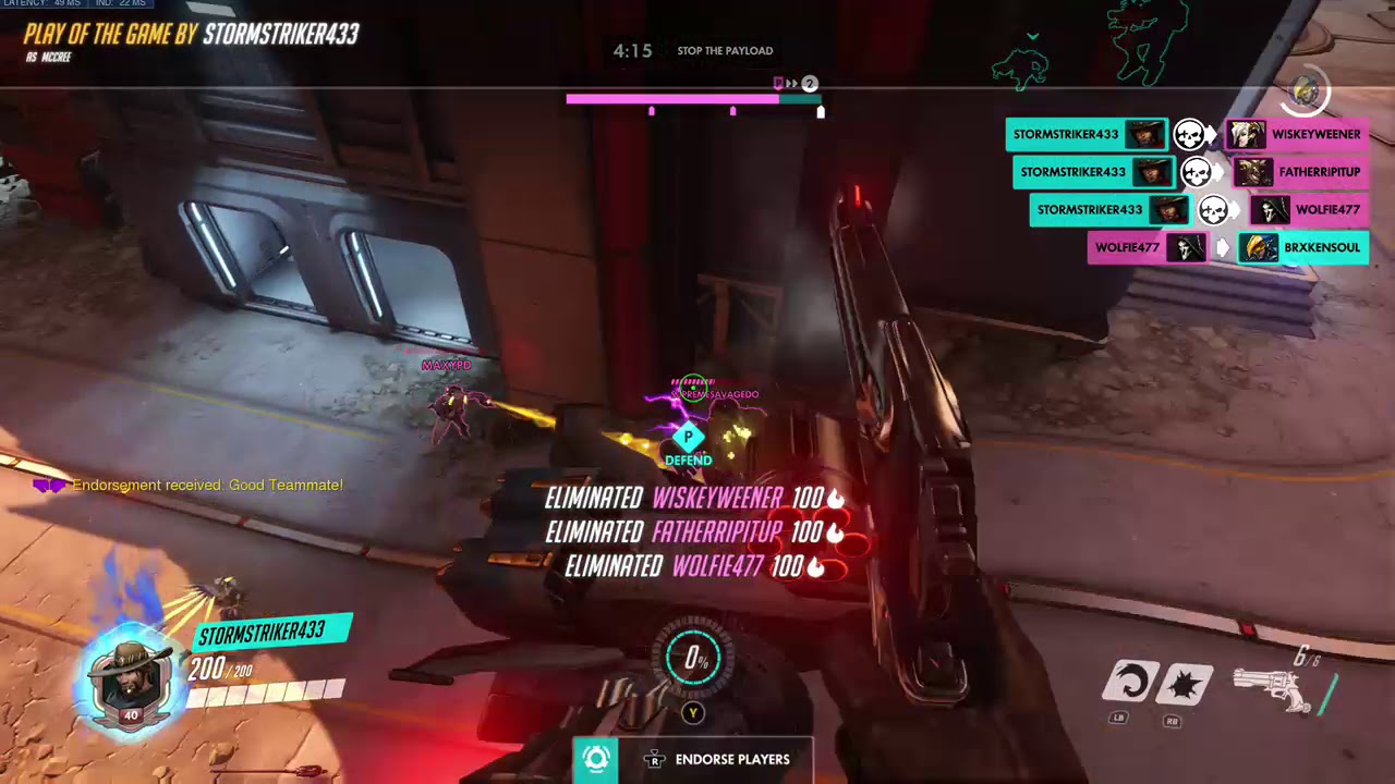Overwatch - McCree POTG 3 Deadeye Kills, 1 Flashbang Kill, and 1 Fan ...