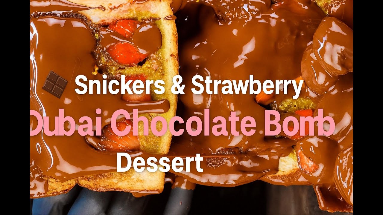 🍫 Snickers & Strawberry Dubai Chocolate Bomb Dessert 🍓 #asmr - YouTube