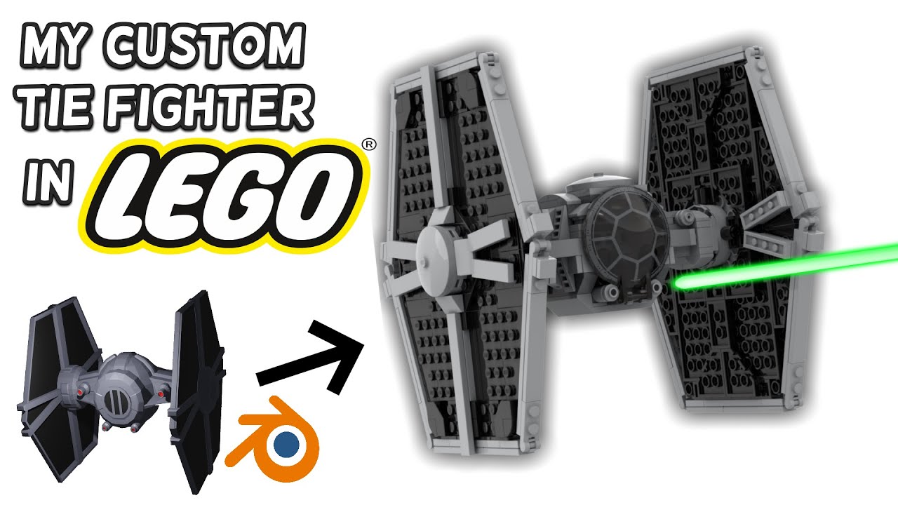 My Custom TIE Fighter from Blender in Lego! - YouTube