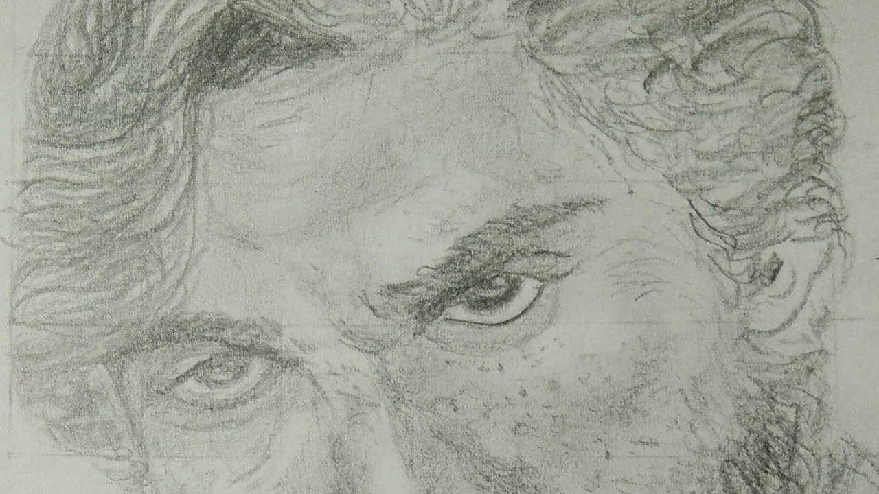 how to draw portrait (Alu Arjun)use to grid - YouTube