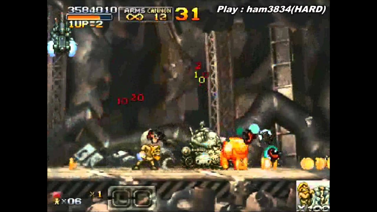 PSP) Metal slug XX HARD prisoner 100 clear part 2 - YouTube