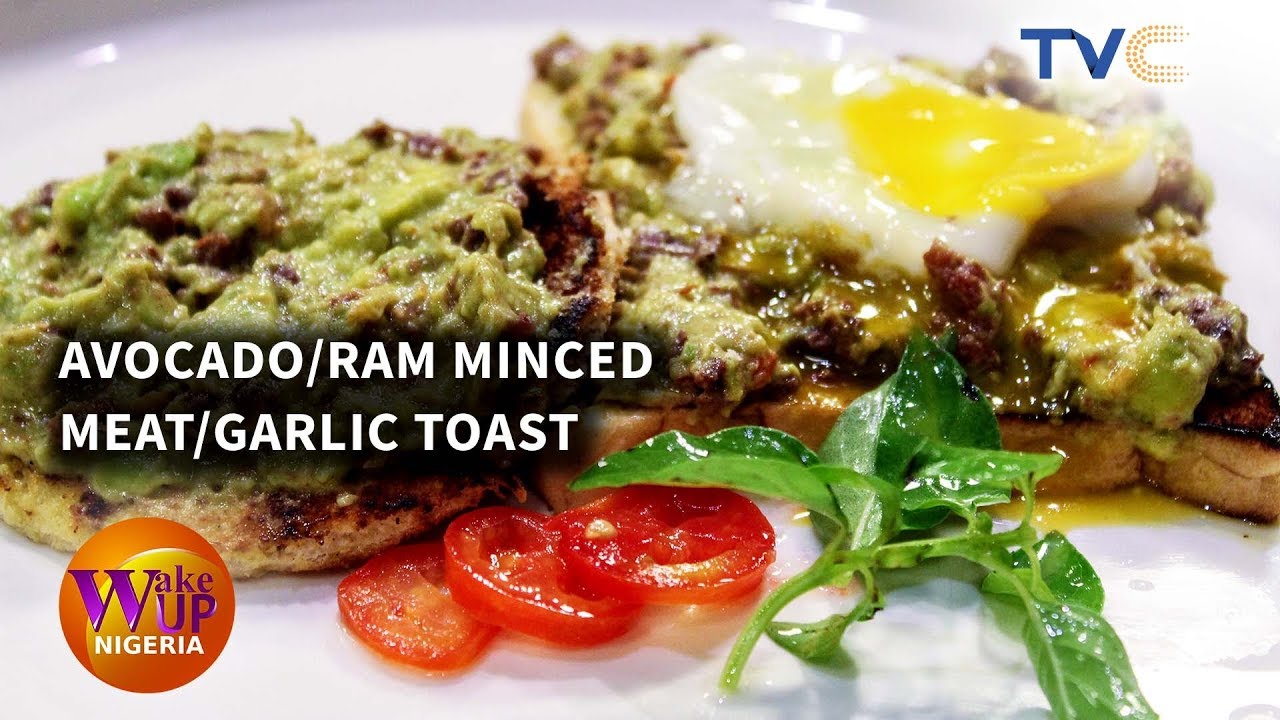 Sallah Breakfast: Avocado Spread With Ram Minced Meat On Garlic Toast ...