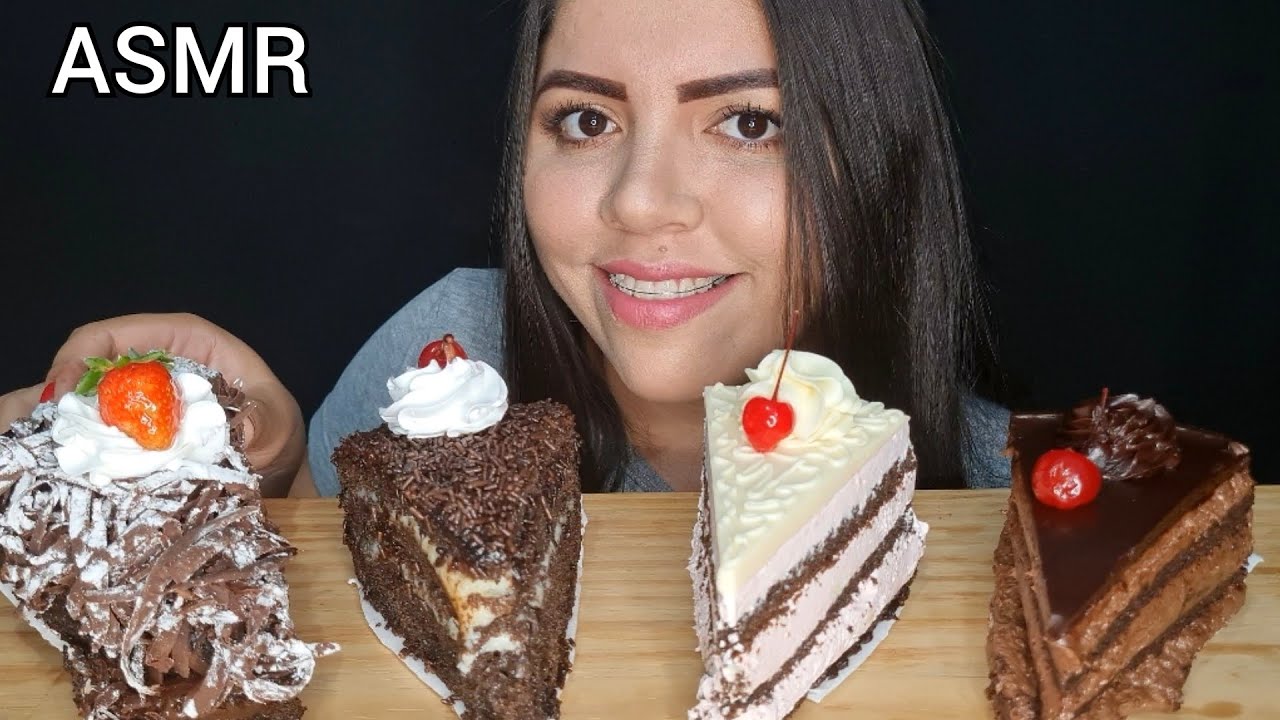 ASMR COMIDA - BOLO DE CHOCOLATE E TORTAS DOCE (MUKBANG) SONS DE ...