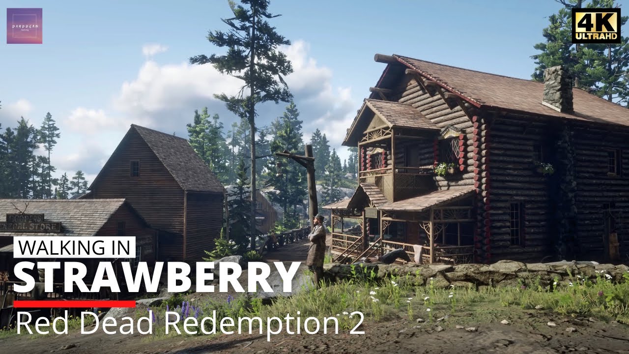 Walking in Red Dead Redemption 2 - Early Morning Walk in Strawberry ...
