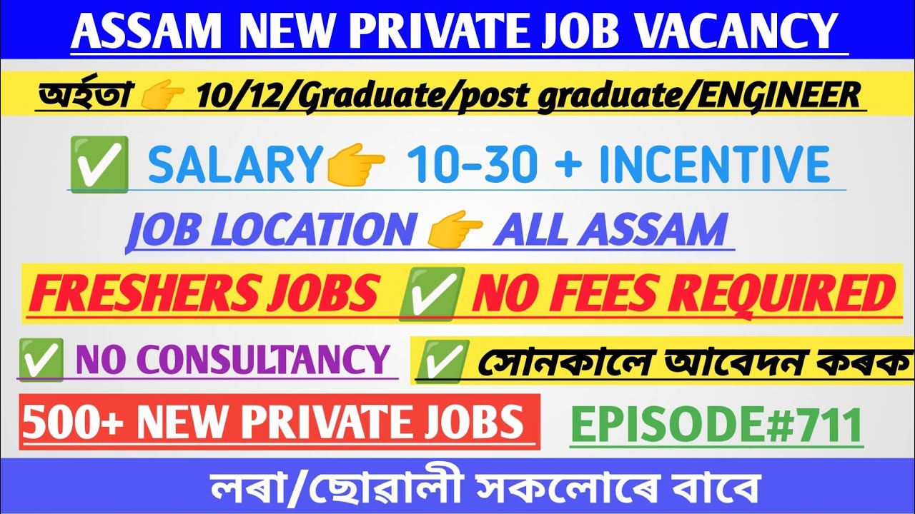 Assam Private Jobs 2024 | Private Job in Assam | Assam job news Today | Assam job information ...