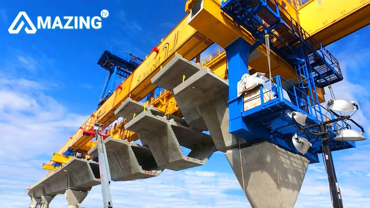 The fastest bridge construction machinery in the world - Amazing ...