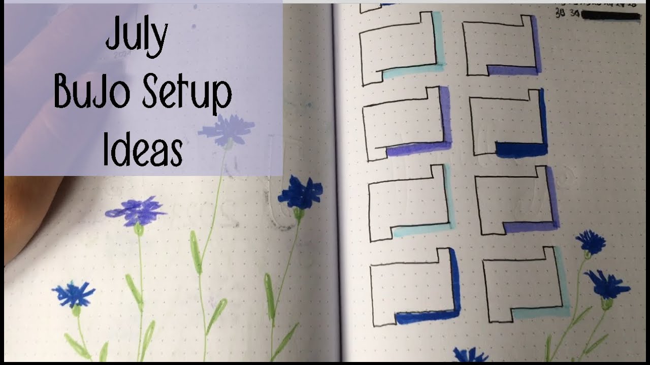 PWM July: Cornflower BuJo Theme RELAXING Floral Bullet Journal Setup ...
