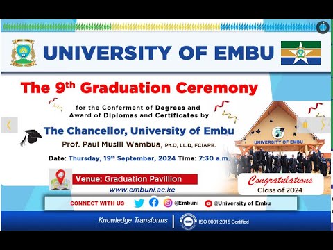 EMBU UNIVERSITY 9TH GRADUATION CEREMONY - YouTube