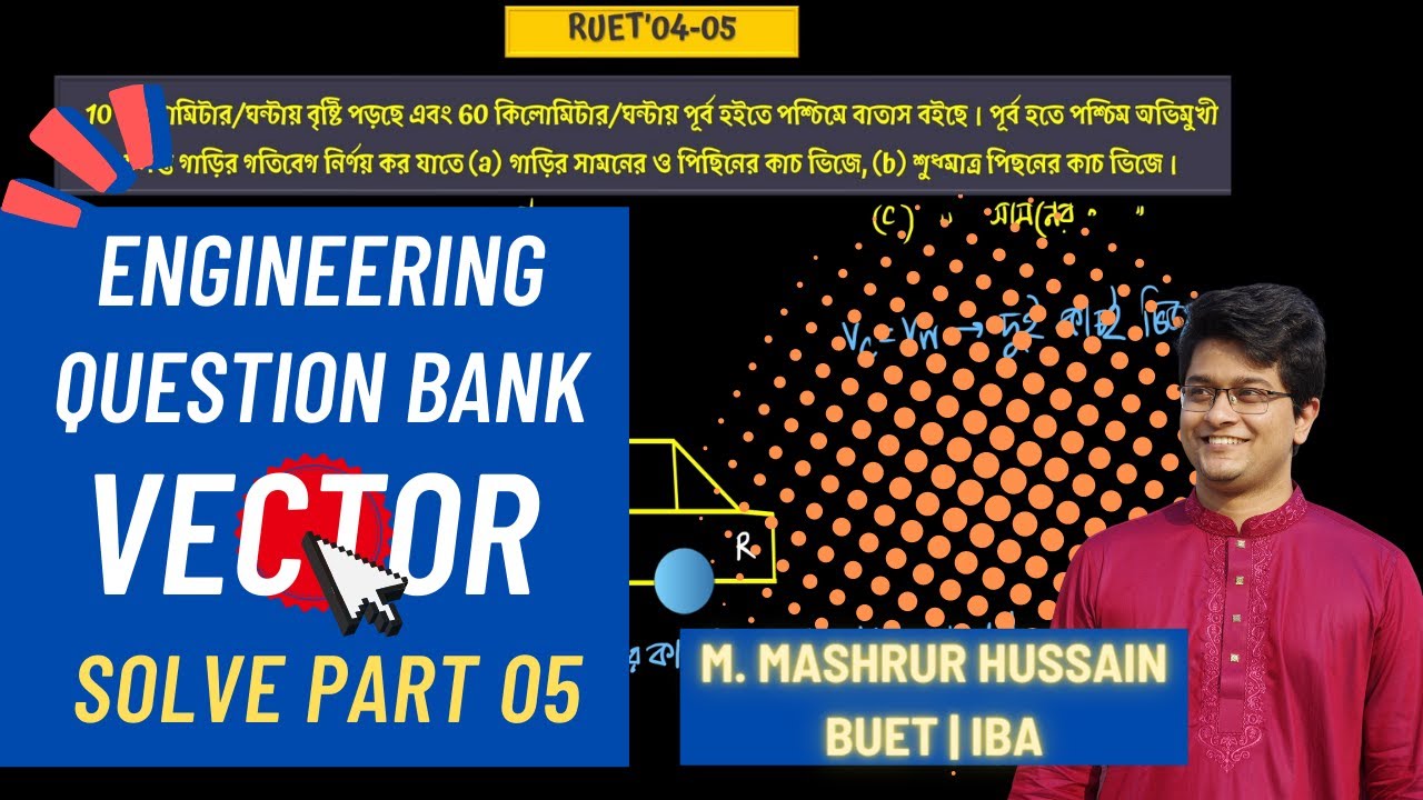 Engineering Question Bank Solve | Vector | Part 05 - Written | গাড়ির কাচ ভেজা সম্পর্কিত সমস্যা ...