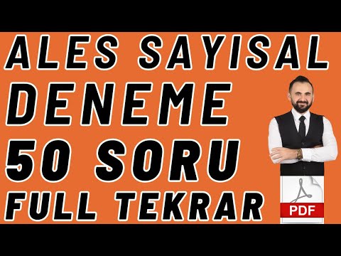 ALES Matematik Deneme 50 Soru |+PDF| 2025 Ales Matematik Son Tekrar |2025 ALES Sayısal Deneme #ales