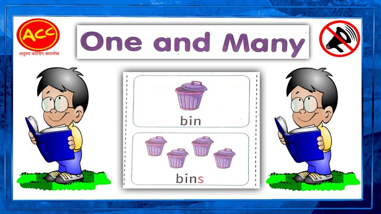 One Many | Hut | Bin | Mat | Singular And Plural | Learn English ...