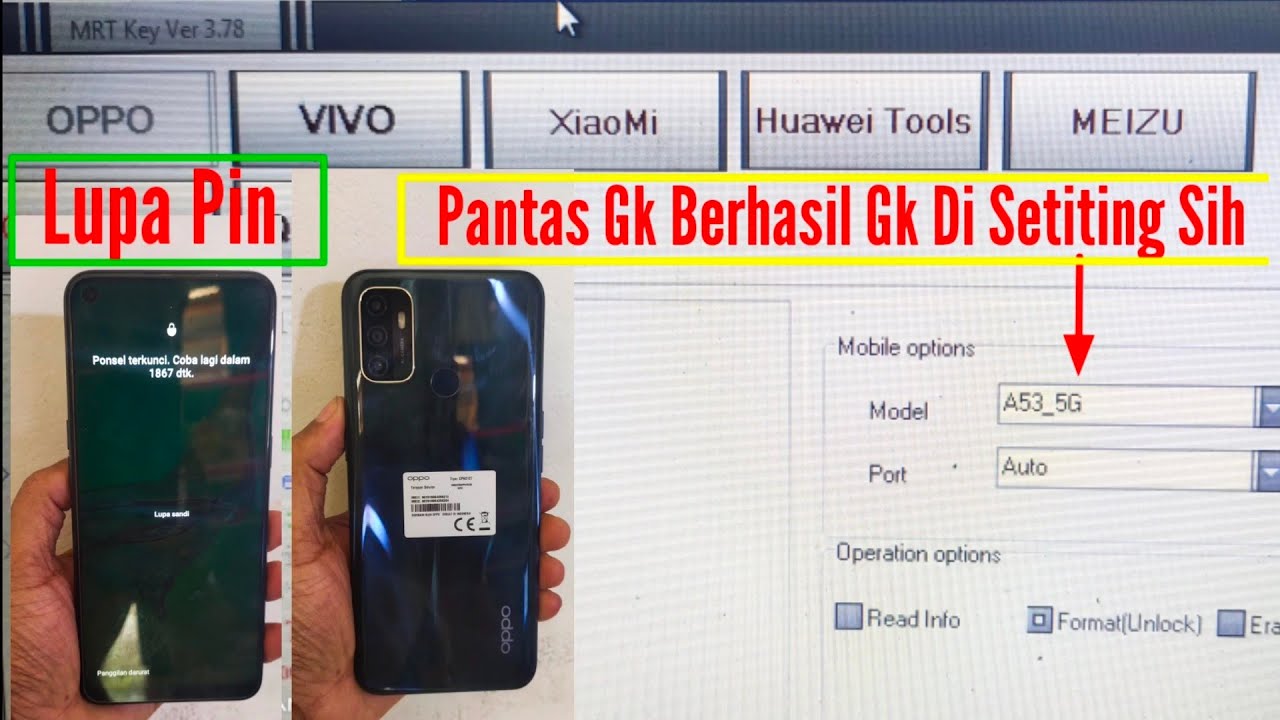 Cara buka pin oppo A53 CPH 2127 Via Mrt Versi Terbaru - YouTube