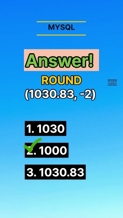 Let's learn about SQL round function #quiz #sql #mysql #sqljoins #databasemanagement # ...