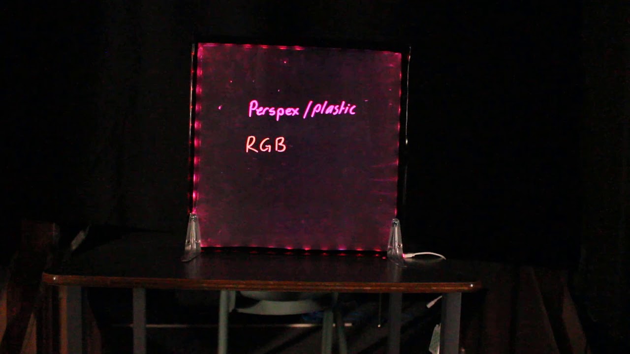 Plastic lightboard with RGB LEDs - YouTube