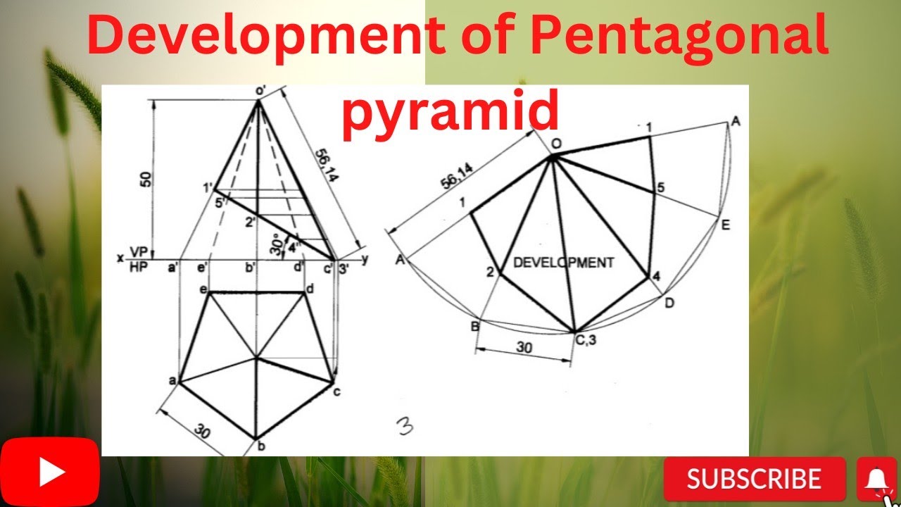 Development of Pentagonal pyramid cut as shown in figure - YouTube