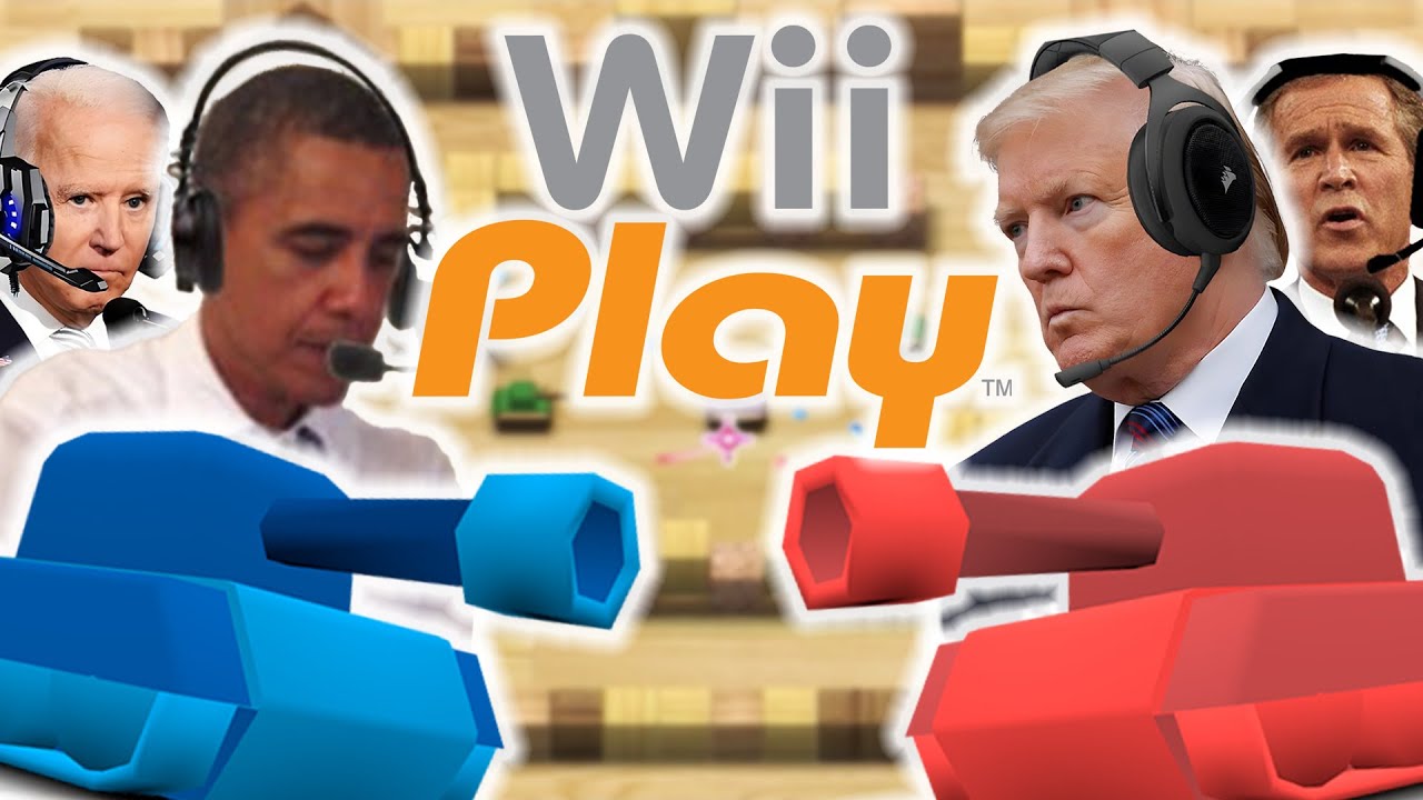 US Presidents Play Wii Play Tanks - YouTube