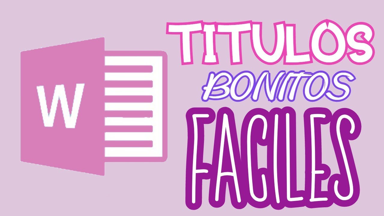 Como Hacer Titulos Bonitos En Word Youtube - vrogue.co Como Hacer Titulos Bonitos En Word Youtube - vrogue.co