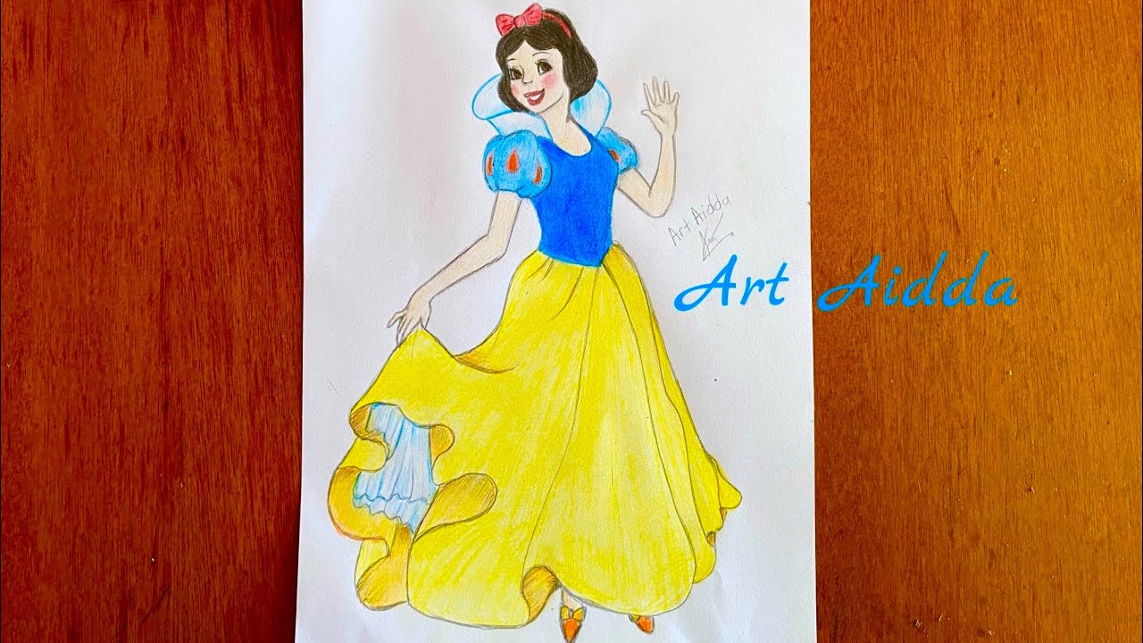 How to Draw Disney Princess Snow White Cute and Easy/Si te vizatojme ...