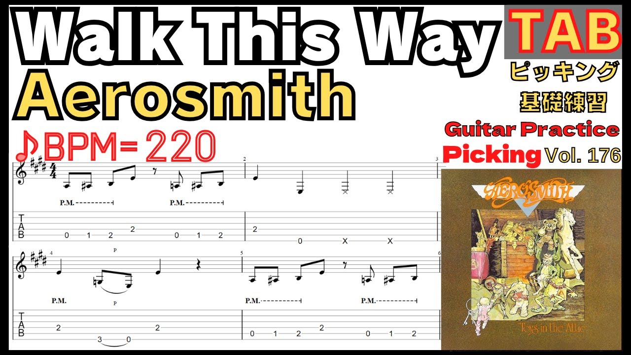 Walk This Way Intro TAB - Aerosmith【BPM220】 - YouTube