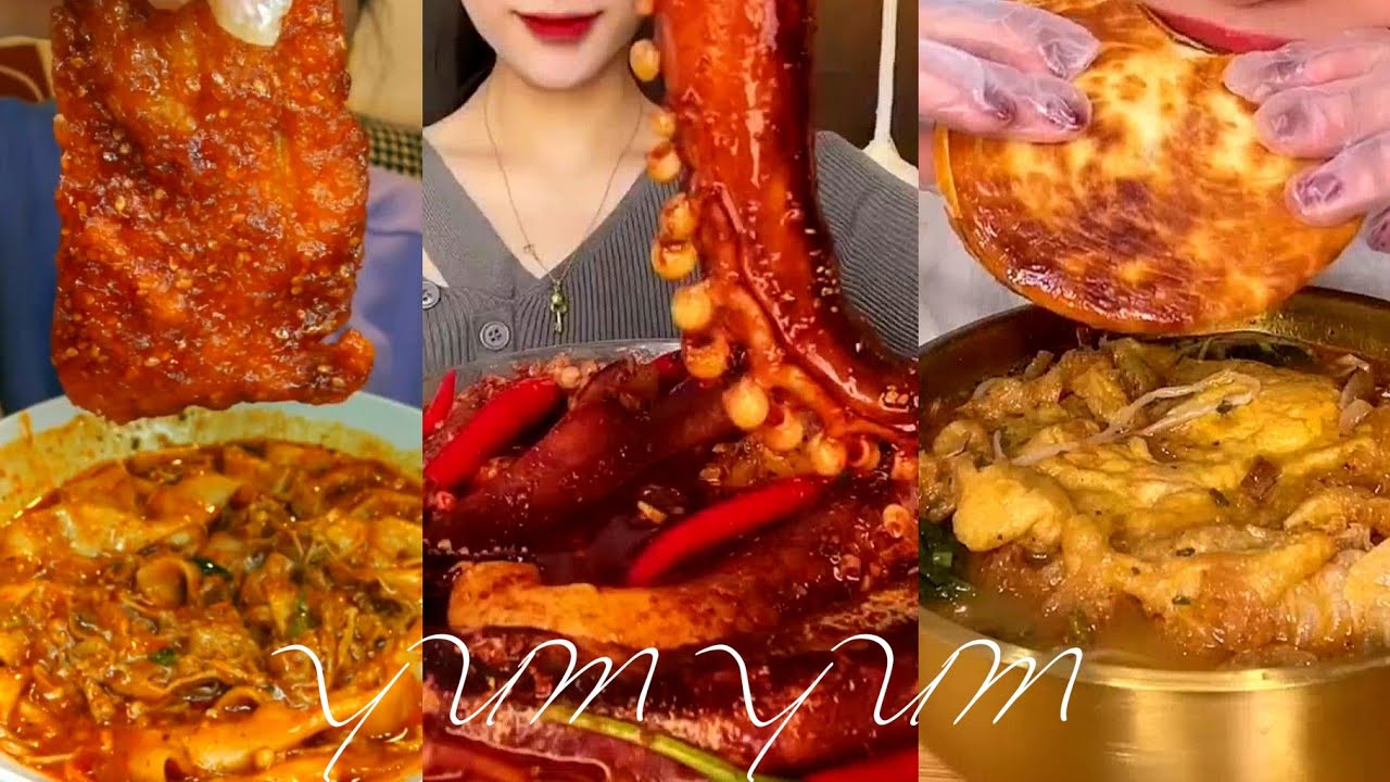 ASMR MUKBANG| SPICY OCTOPUS,PORK HOCK,KOREAN FRIED CHICKEN&TTEOKBOKKI ...