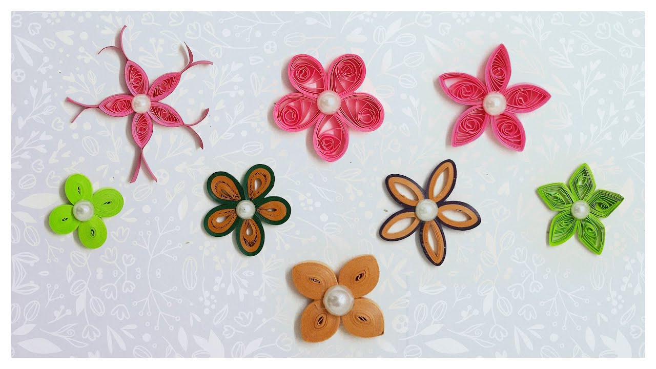 8 BASIC QUILLING FLOWERS | HOW TO QUILL FLOWERS | FLOWERS TUTORIAL ...