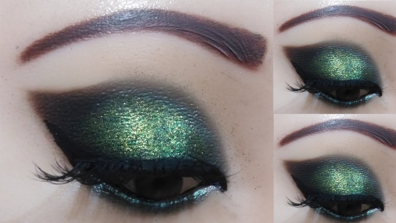 green smokey eye makeup tutorial | glitter smokey eye makeup tutorial ...