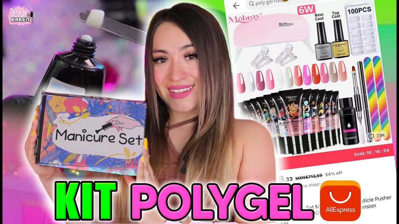 PROBANDO KIT de POLYGEL para UÑAS *Super Barato |NailsByKaren - YouTube