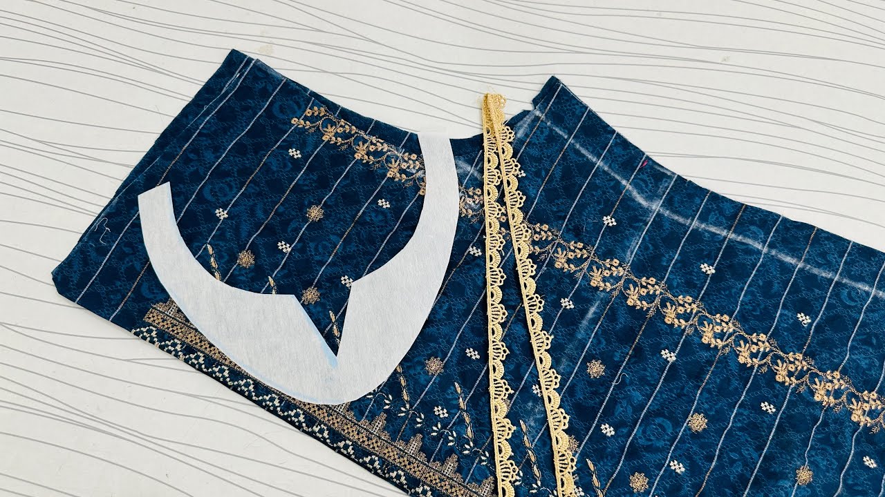 How to make neck Design ll V Cut Neck With Lace ll By Fashion Designer ...