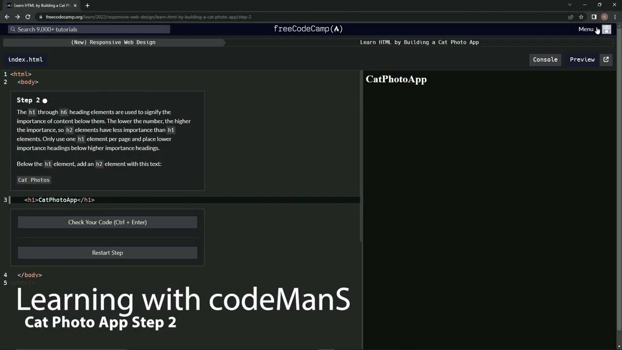 Learn2code Freecodecamp New Responsive Web Design Cat Photo App