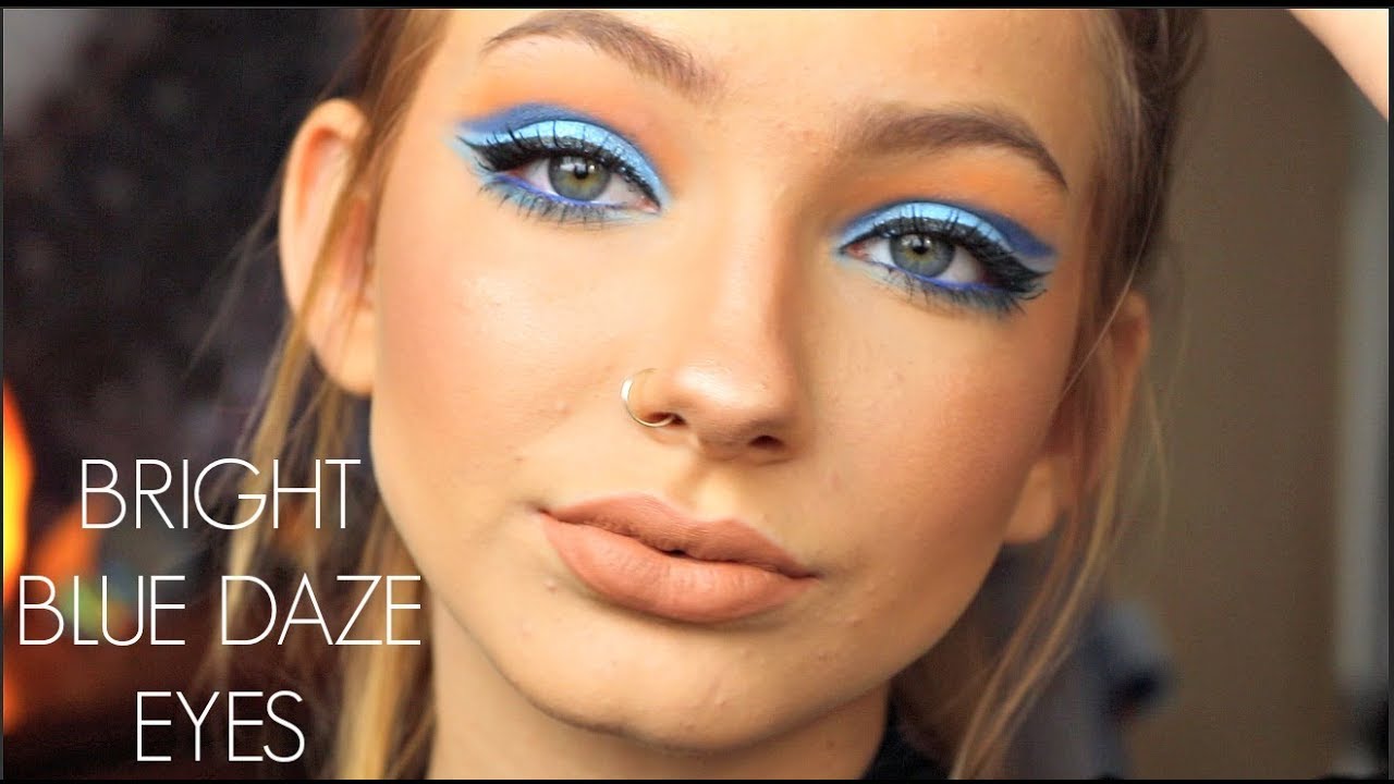 GRWM / Bright Blue Daze Eyes Tutorial | Hannah Blair - YouTube