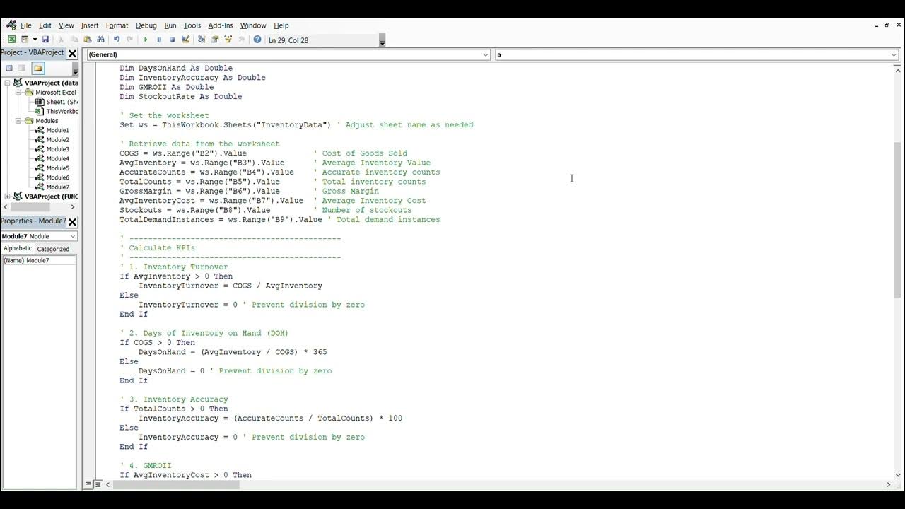 Supply Chain Analysis with VBA Automation 72 – Automate Top 5 Inventory KPIs in Excel - YouTube