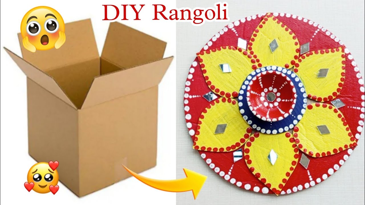 Waste Cardboard Rangoli idea |Handmade Rangoli |Diwali decor idea 2024 ...