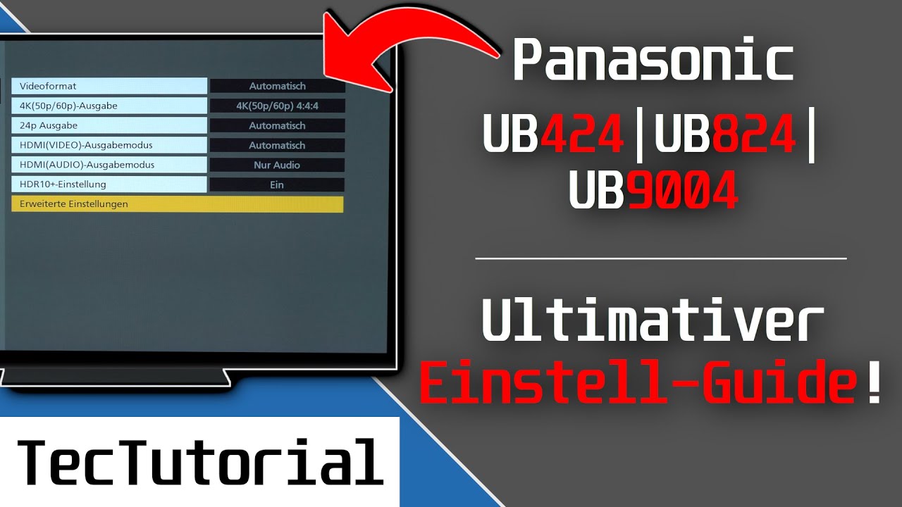 EINSTELLUNGEN für Panasonic DP-UB424, DP-UB824 & DP-UB9004 Schritt-für-Schritt erklärt ...