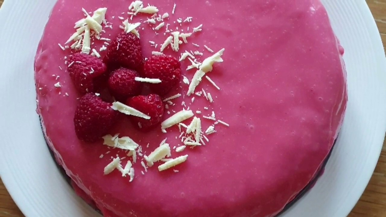 How to make Mirror Cake with Raspberry Mousse - YouTube