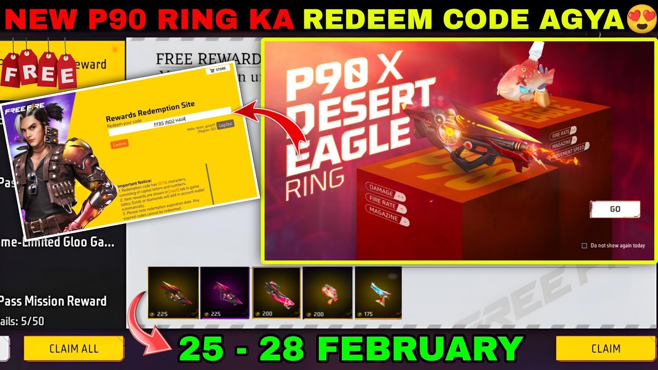 FREE FIRE REDEEM CODE TODAY 28 FEBRUARY REDEEM CODE FREE FIRE | FF ...