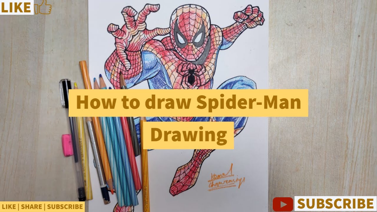 Spider man pen and pencil colour drawing | Avenger Endgame Spider-Man ...