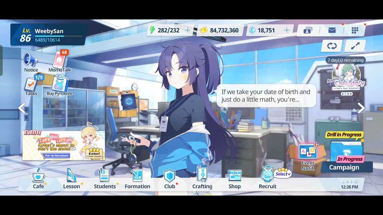 Blue archive Yuuka (track) happy birthday to player voice line - YouTube