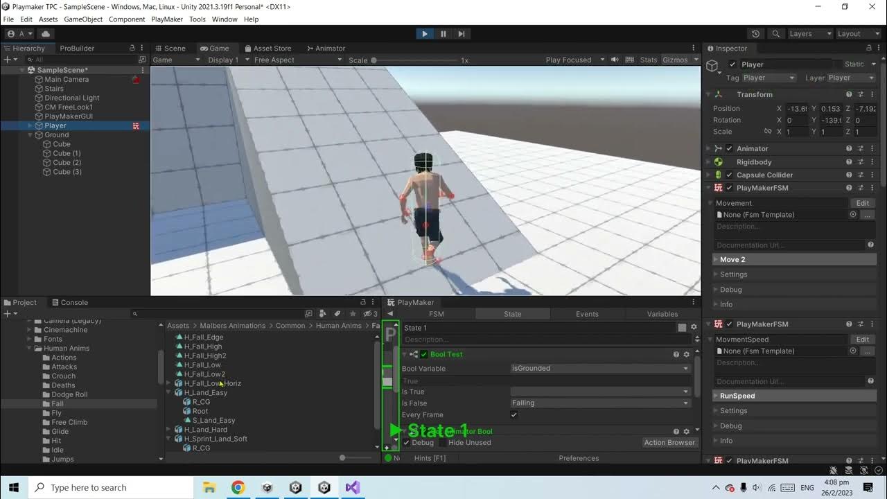 Unity Playmaker Rigidbody Character Controller Test Youtube