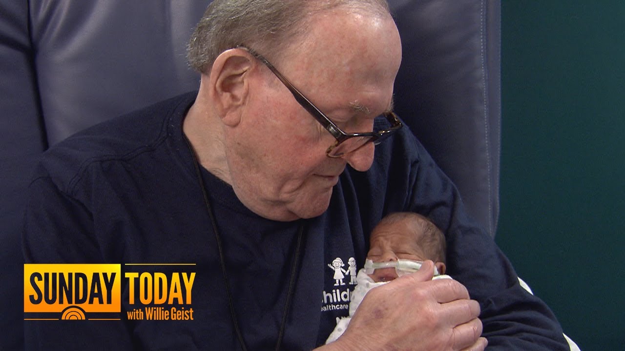These Retired Grandpas Hold And Comfort Sick Babies All Day | Sunday ...