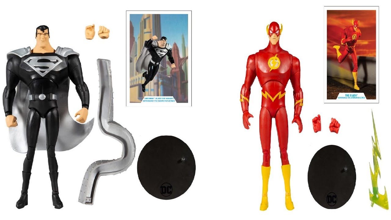 A LOOK AT: DC Multiverse Black Suit Superman and The Flash Animated ...