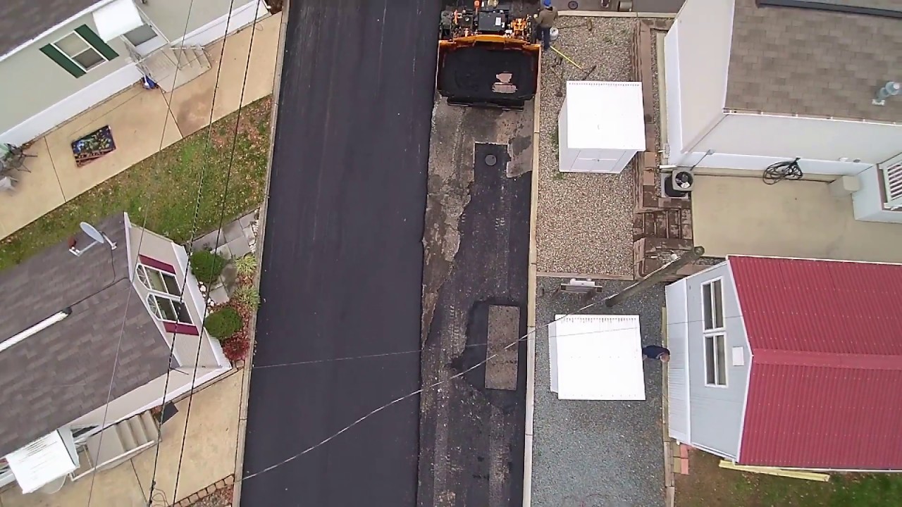 Drone view of new paving in Edison Mobile Estates - YouTube