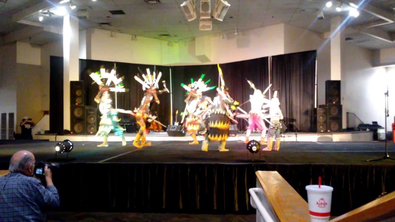 Cibecue apache crown dancers at theDenver Indian Market 2018 - YouTube