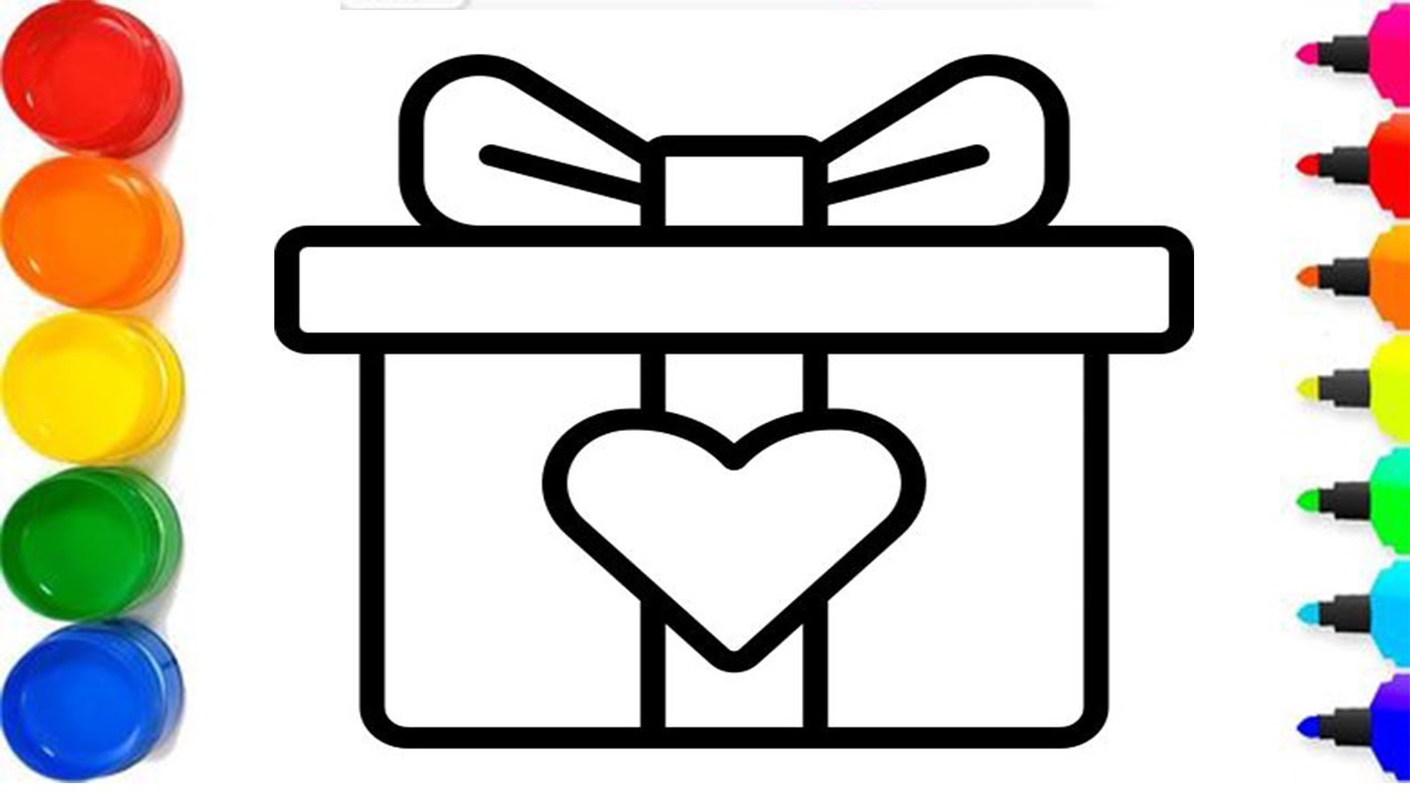 Christmas Gift easy way to drawing and coloring for kids and toddlers ...