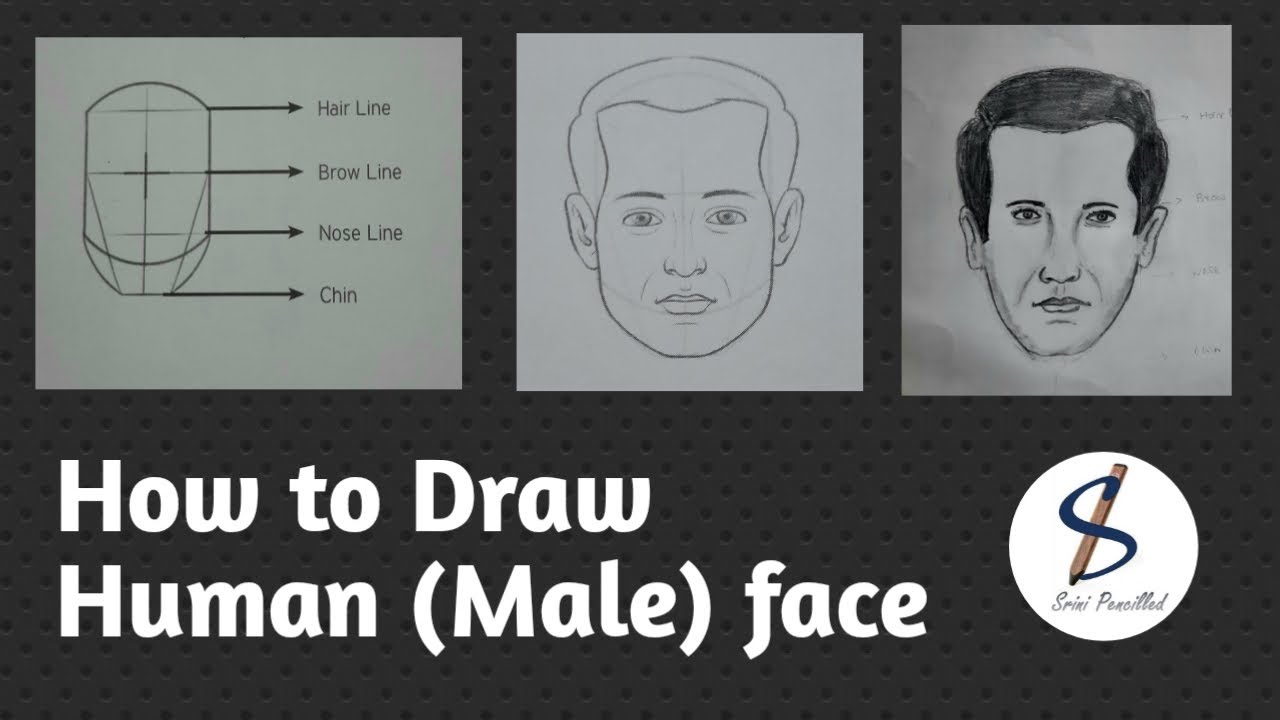 How to Draw Human (Male) face / Step by step male face drawing / For ...