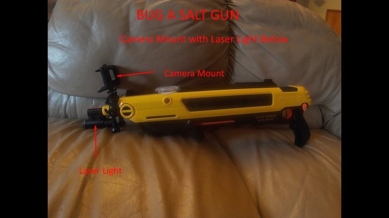 BUG-A-SALT GUN Added Camera and Laser vs BIG UGLY SPIDER - YouTube