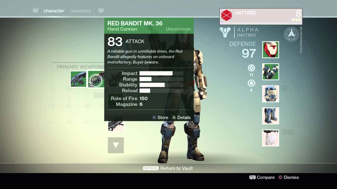 Destiny Alpha - Vault, Inventory and Weapons - PS4 - YouTube